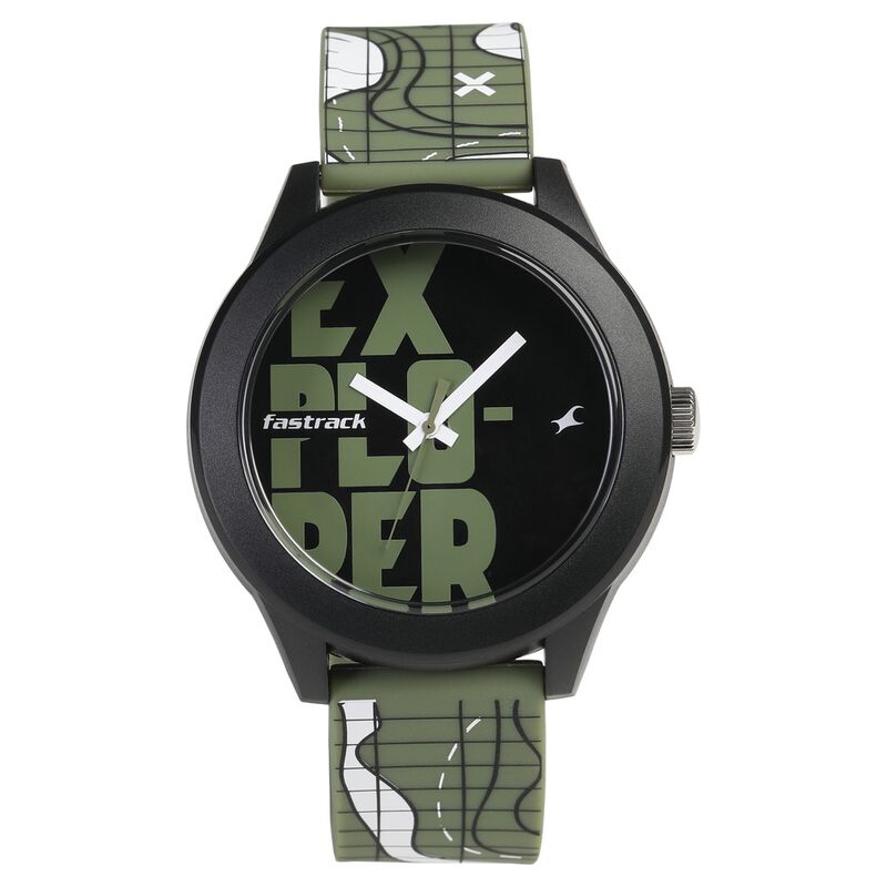 Buy Online Fastrack Quartz Analog Black Dial Silicone Strap Watch for ...