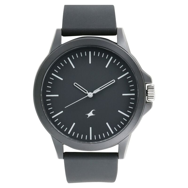 Fastrack Quartz Analog Black Dial Silicone Strap Watch For Unisex