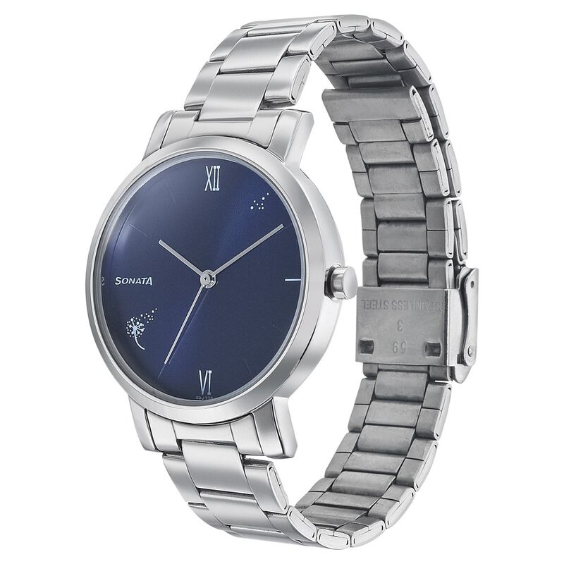 Buy Online Sonata Play Blue Dial Women Watch With Stainless Steel Strap ...