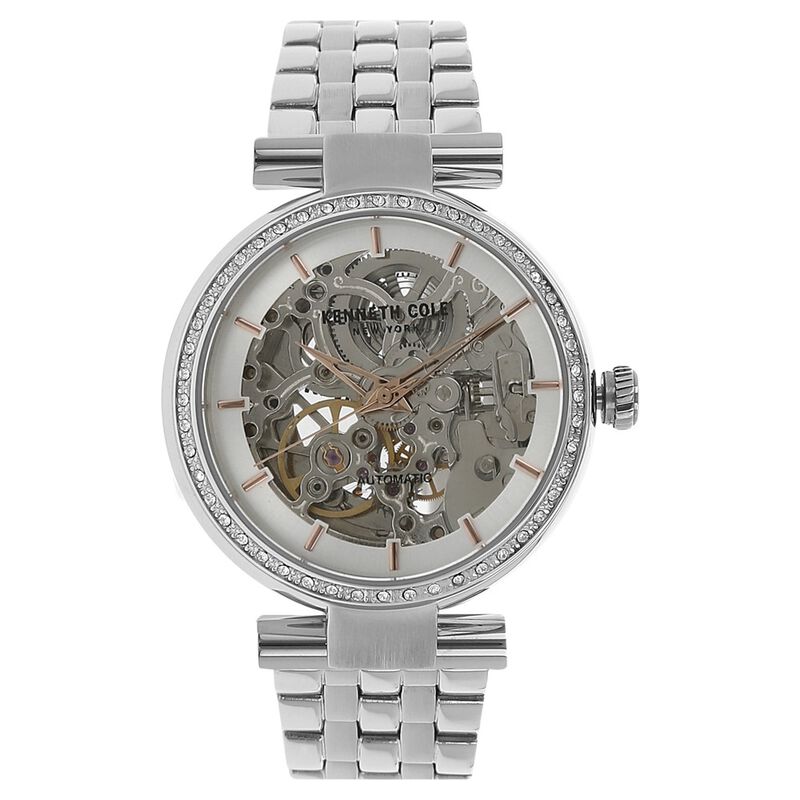 Buy Online Kenneth Cole Automatic White Dial Stainless Steel Strap ...