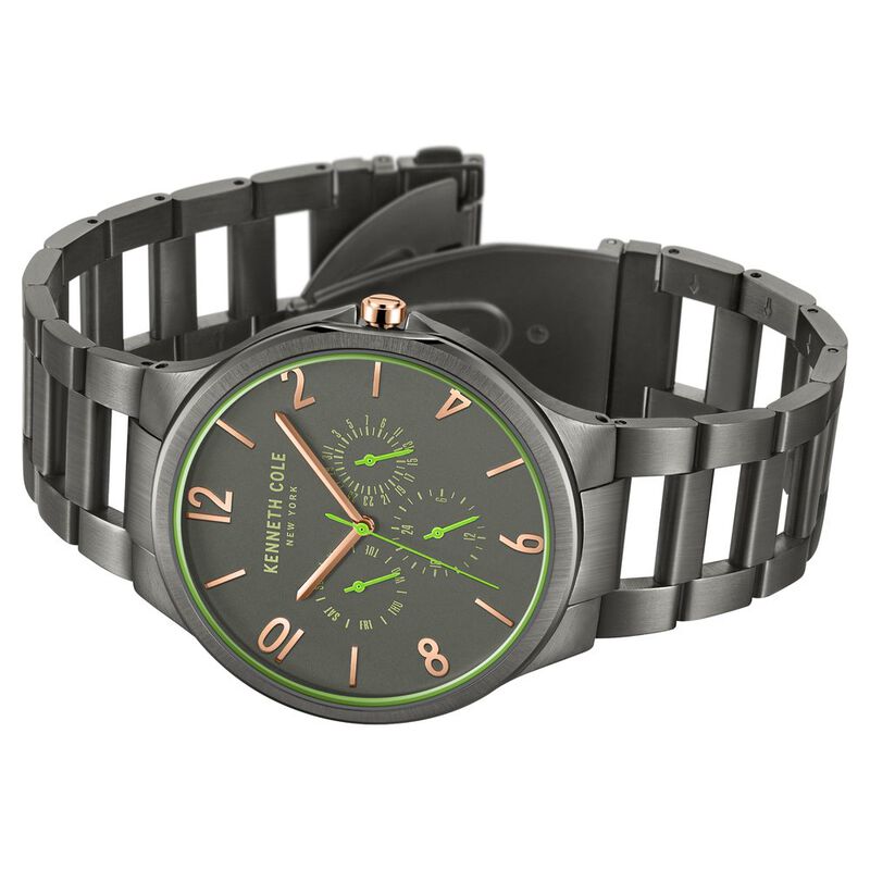 Buy Online Kenneth Cole Quartz Multifunction Green Dial Stainless Steel ...