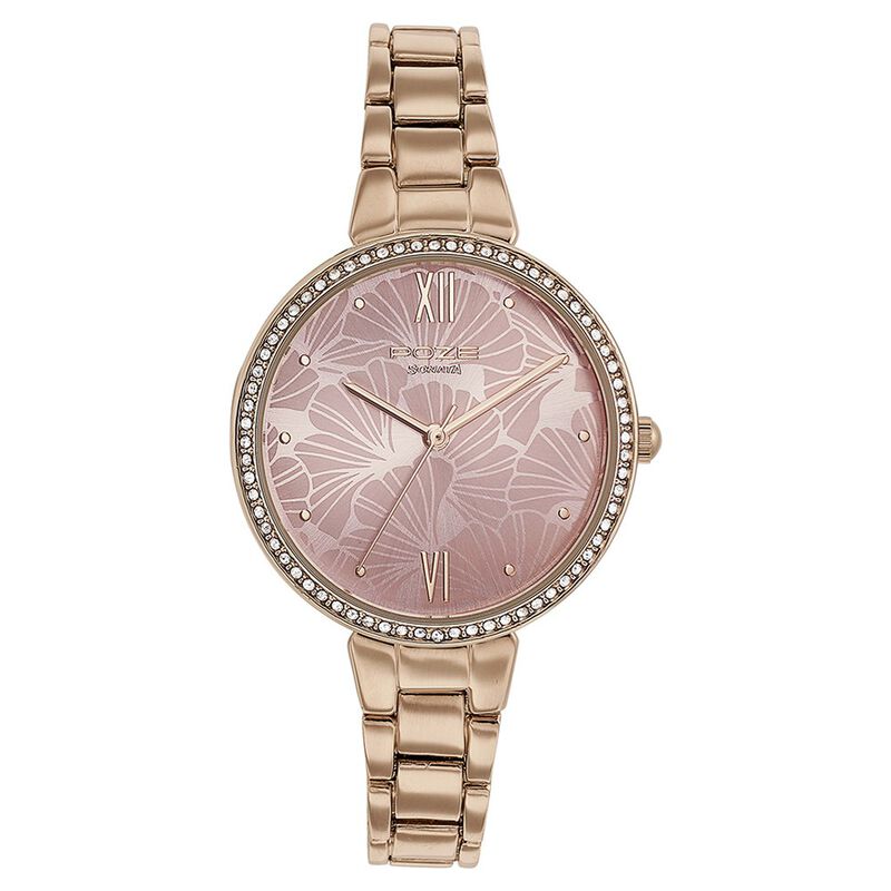 Buy Online Sonata Poze Quartz Analog Pink Dial Metal Strap Watch for ...