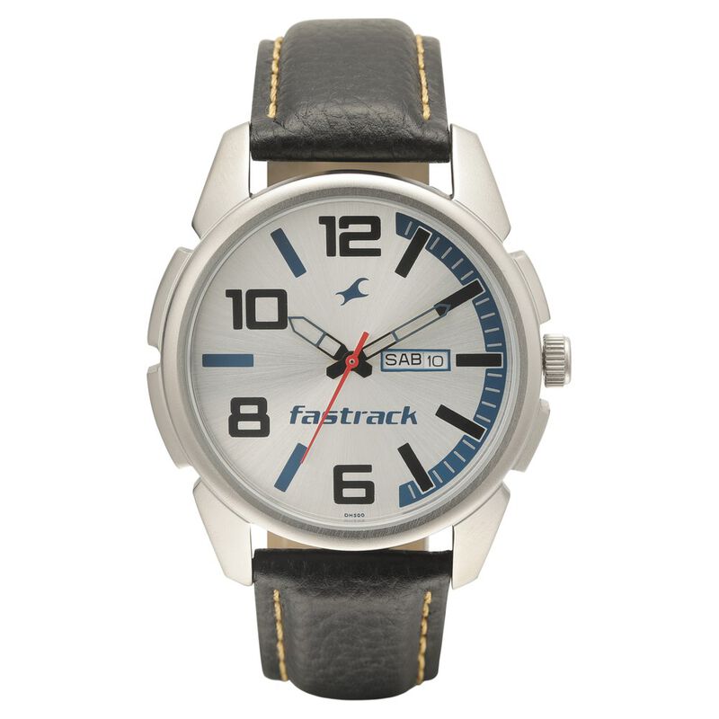 Buy Online Fastrack Silver Dial Quartz Analog with Day and Date Watch ...
