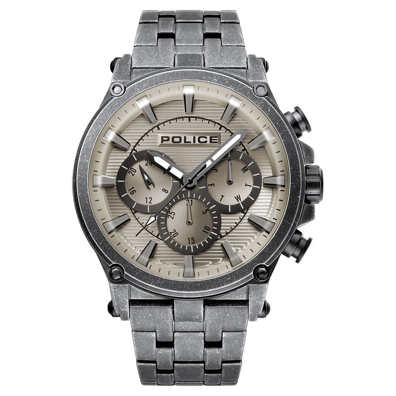 Buy Online Police Quartz Multifunction Brown Dial Metal Strap Watch for ...