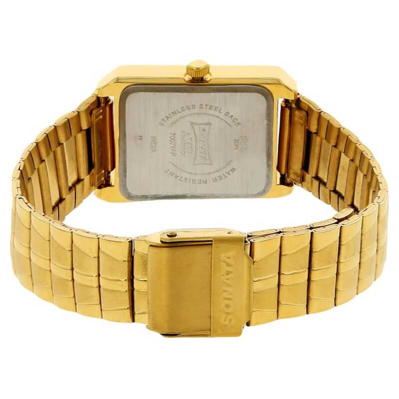 Buy Online Sonata Quartz Analog Champagne Dial Stainless Steel Strap ...