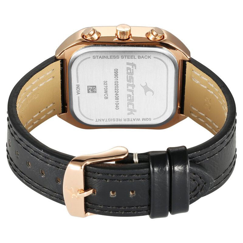 Buy Online Fastrack Fleek Quartz Multifunction Black Dial Leather Strap ...