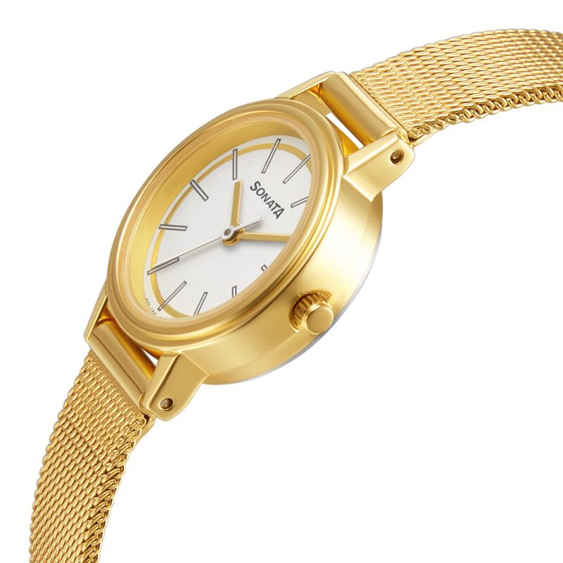 Buy Online Sonata Essentials White Dial Women Watch With Stainless ...