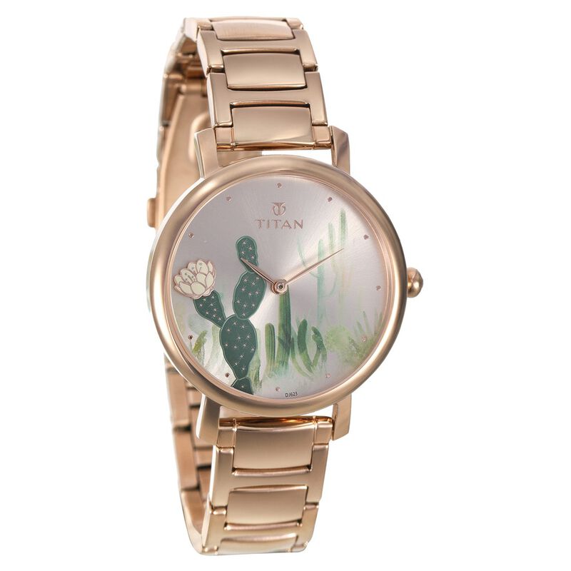 Buy Online Titan Valentine Rose Gold Dial Women Watch With Metal Strap ...