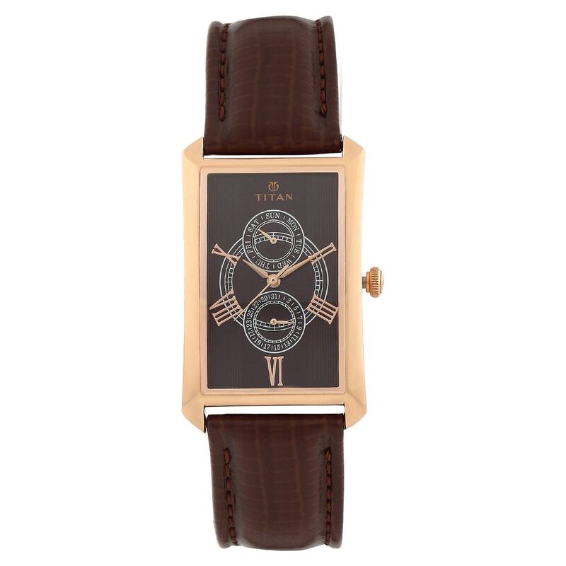 Buy Online Titan Quartz Analog Brown Dial Watch for Men - ne1490wl01 ...