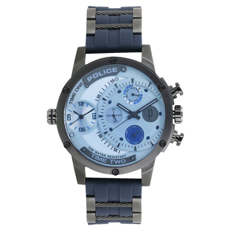 Buy Online Police Quartz Analog Silver Dial Silicone Strap Watch for ...