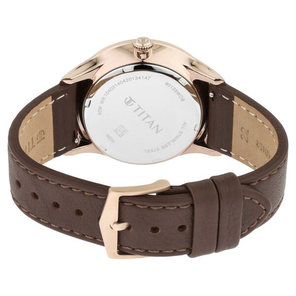 Buy Online Titan Quartz Multifunction Grey Dial Leather Strap Watch for ...
