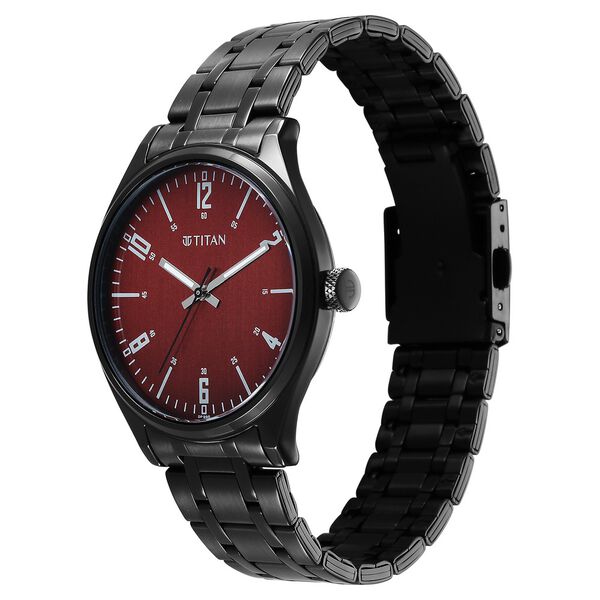 Buy Online Titan Wrist Wit Quartz Analog Brown Dial Stainless Steel ...