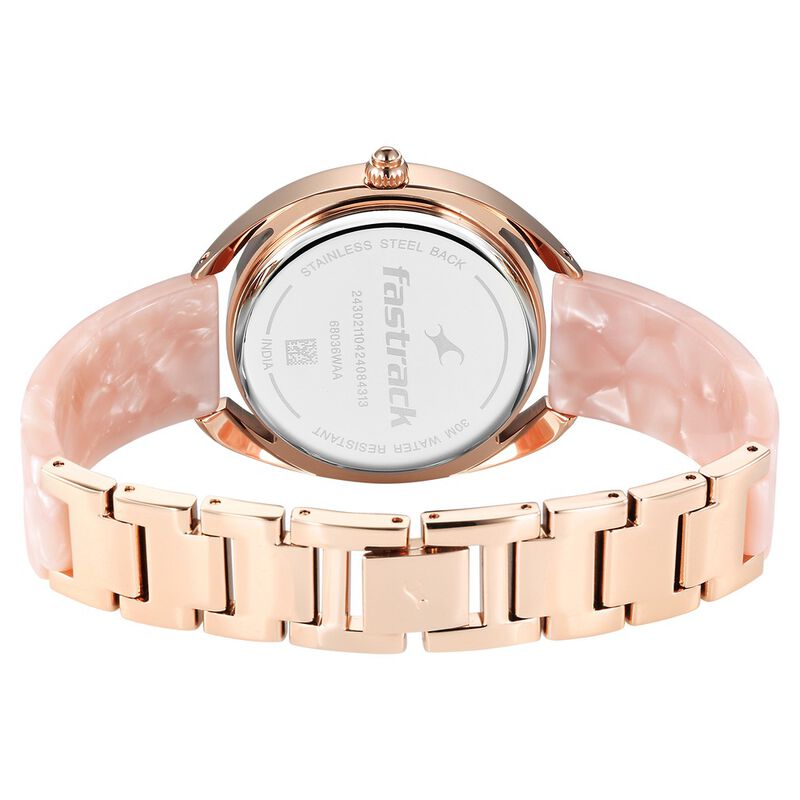 Buy Online Fastrack Younique Quartz Analog Pink Color Mother Of Pearl