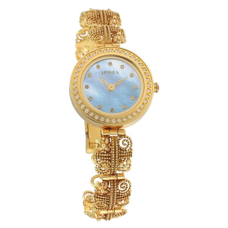 Buy Online Titan Nebula Nakashi Quartz Analog 18 Karat Solid Gold Watch ...