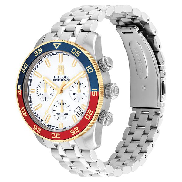 Buy Online Tommy Hilfiger Quartz Chronograph White Dial Silver ...