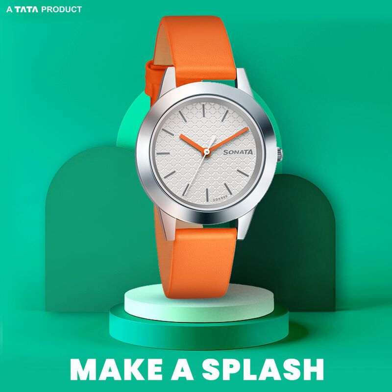 Buy Online Sonata Splash White Dial Women Watch With Leather Strap ...