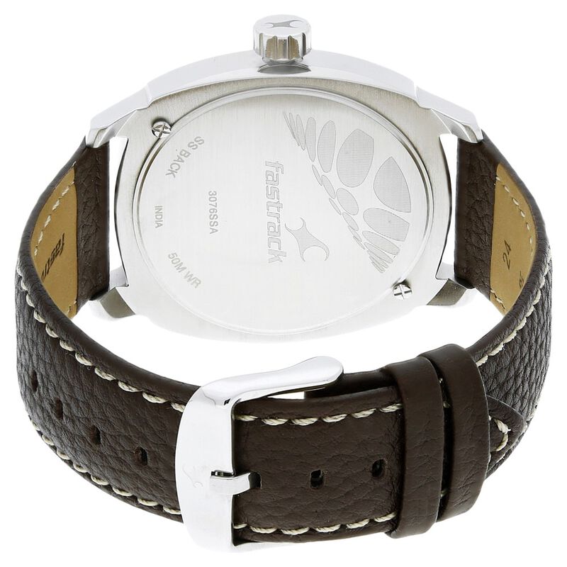 Buy Online Fastrack Quartz Analog Brown Dial Leather Strap Watch for ...