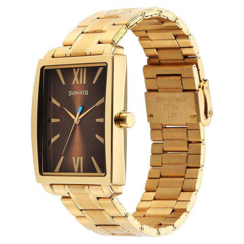 Buy Online Sonata Utsav Brown Dial Watch for Men - ns7143ym02 | Titan