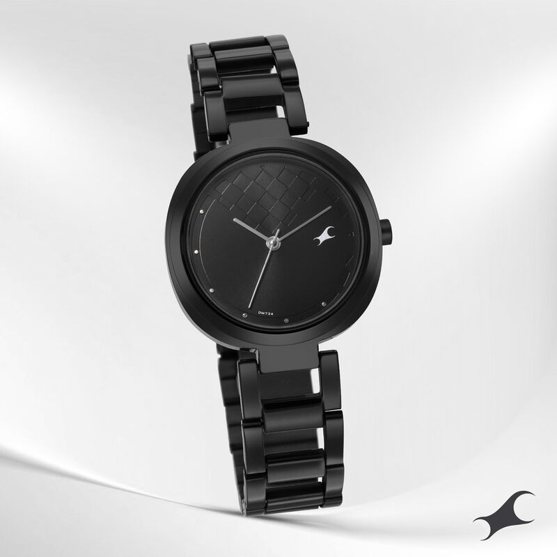 Buy Online Fastrack Stunners Quartz Analog Black Dial Stainless Steel ...
