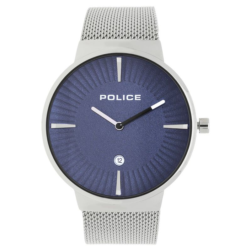 Buy Online Police Quartz Analog Blue Dial Stainless Steel Strap Watch ...