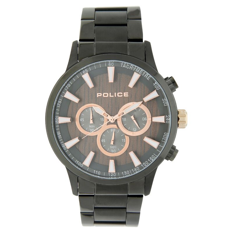 Buy Online Police Quartz Chronograph Brown Dial Metal Strap Watch for ...