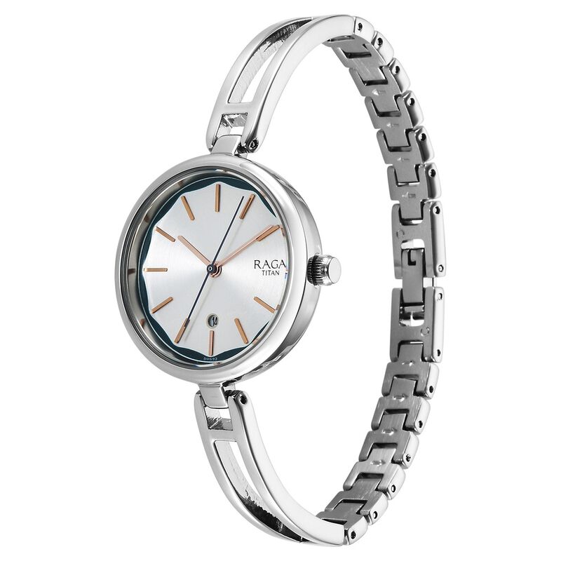 Buy Online Titan Raga Viva Silver Dial Metal Strap Watch for Women ...