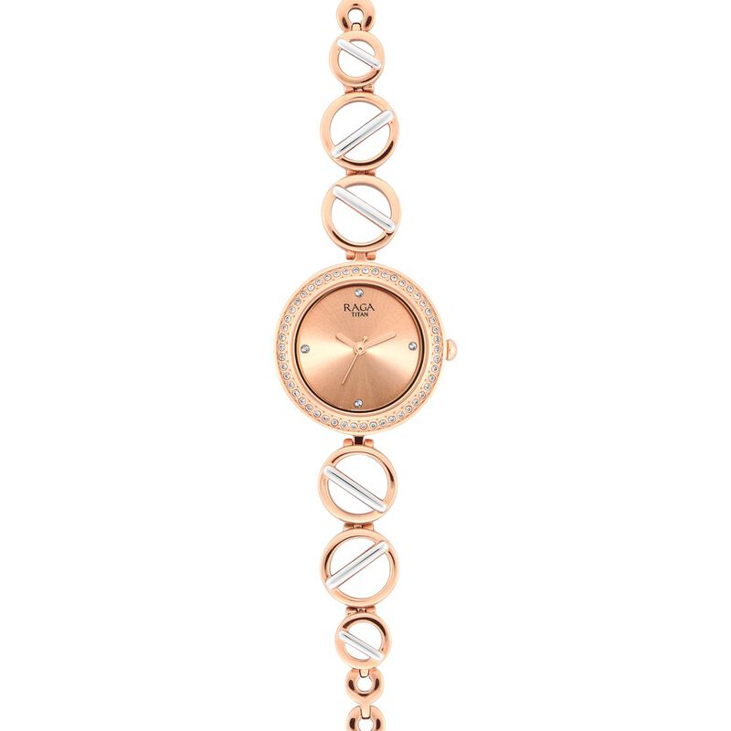 Buy Online Titan Raga Viva Rose Gold Dial Women Watch With Metal Strap ...