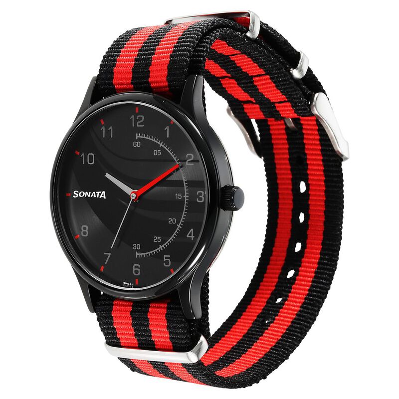 Buy Online Sonata RPM Black Dial Plastic Strap Watch for Men ...