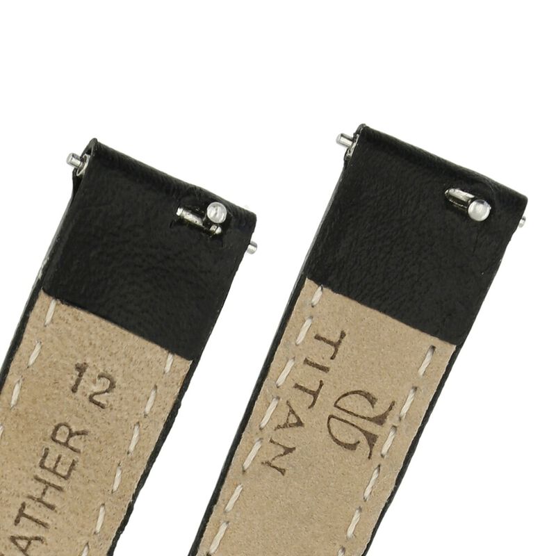 Buy Online 12 mm Black Genuine Leather Strap for Women - nf101015012sq ...