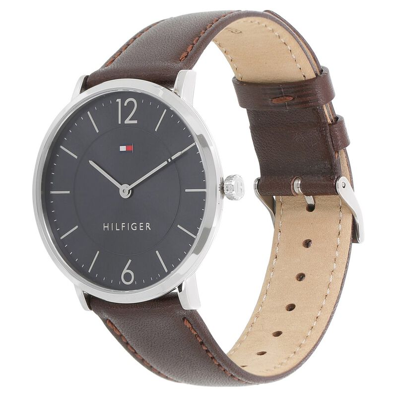 Buy Online Tommy Hilfiger Quartz Analog Grey Dial Leather Strap Watch ...