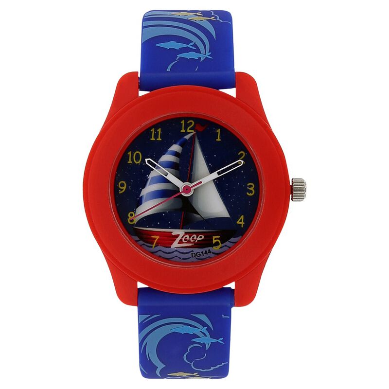 Buy Online Zoop By Titan Quartz Analog Blue Dial PU Strap Watch for ...