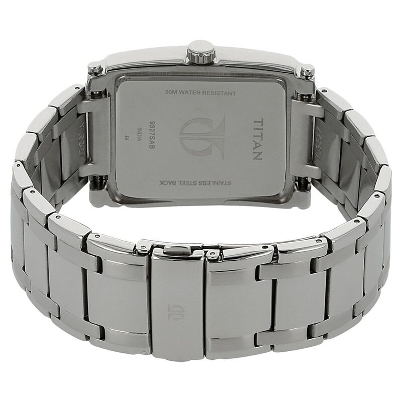 Buy Online Titan Rectangle Silver Dial Analog with Date Metal Strap ...