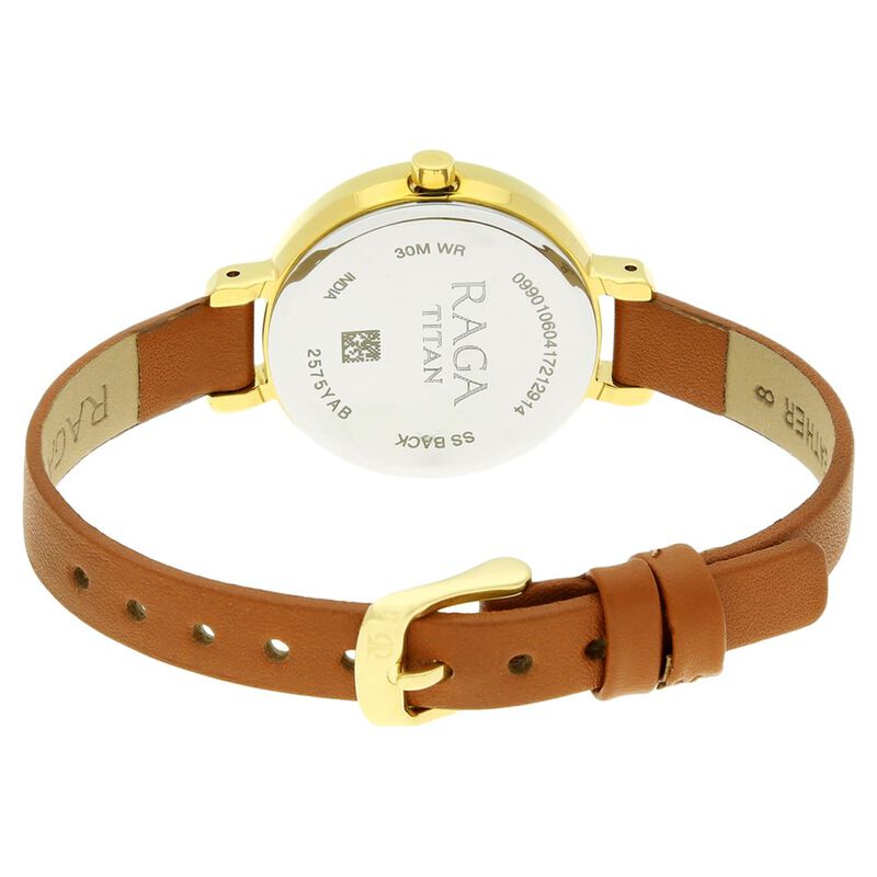 Buy Online Titan Raga Viva Champagne Dial Women Watch With Leather ...