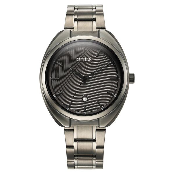 Buy Online Titan Quartz Analog Anthracite Dial Stainless Steel Strap ...