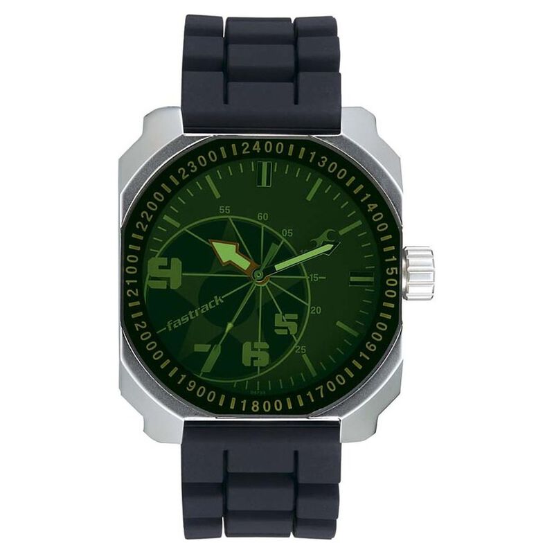 Buy Online Fastrack Quartz Analog Green Dial Silicone Strap Watch for ...