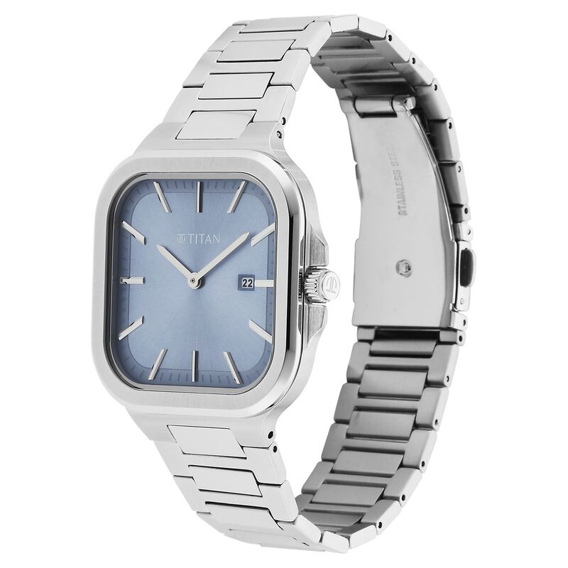 Buy Online Titan Classique Slim Square Quartz Analog with Date Blue ...