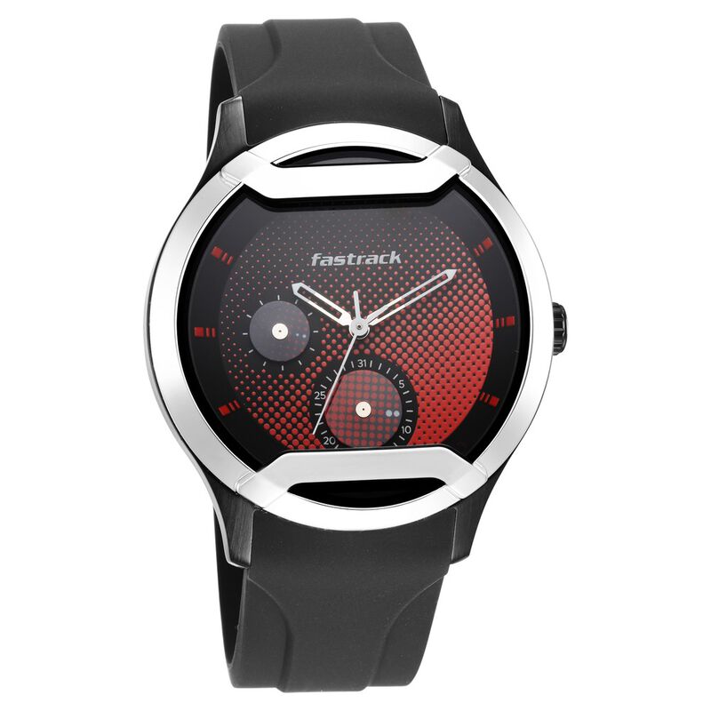Buy Online Fastrack Urban Bounce Quartz Analog Black Dial Silicone ...