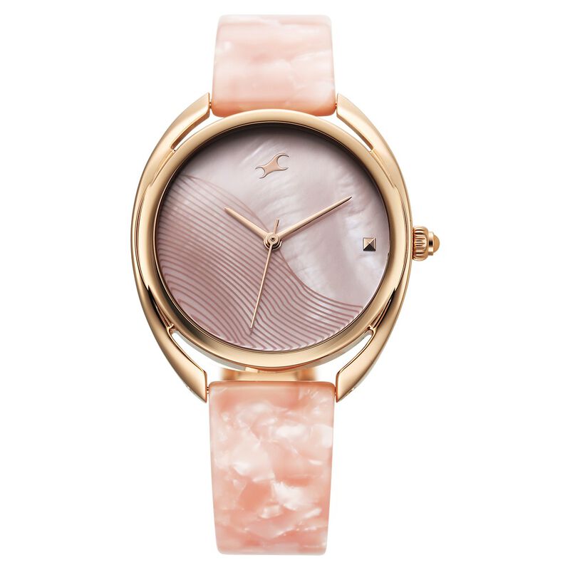 Buy Online Fastrack Younique Quartz Analog Pink Color Mother Of Pearl ...