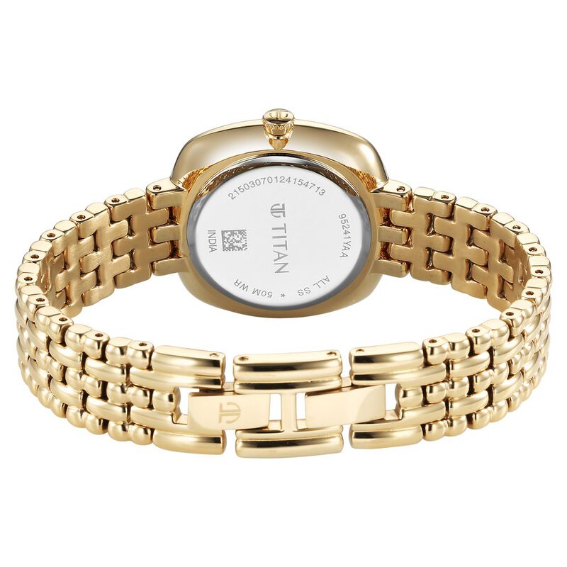 Buy Online Titan Aura Quartz Analog Brown Mother of Pearl Dial Golden ...