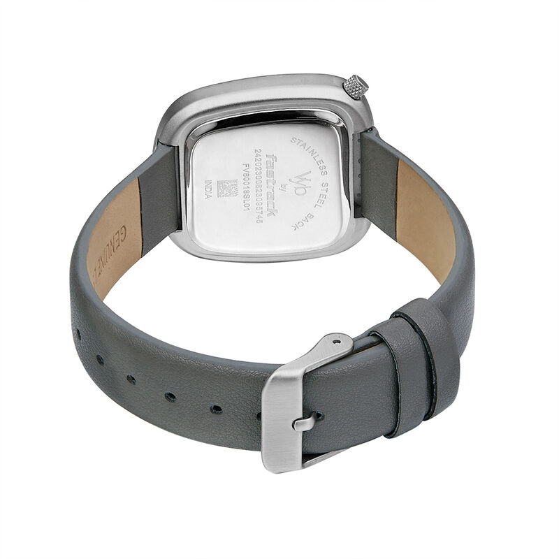 Buy Online Fastrack Vyb Prodigy Quartz Analog Grey Dial Leather Strap ...