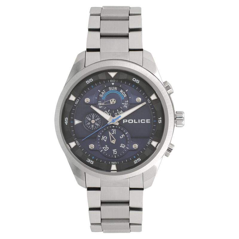 Buy Online Police Quartz Multifunction Blue Dial Metal Strap Watch for ...