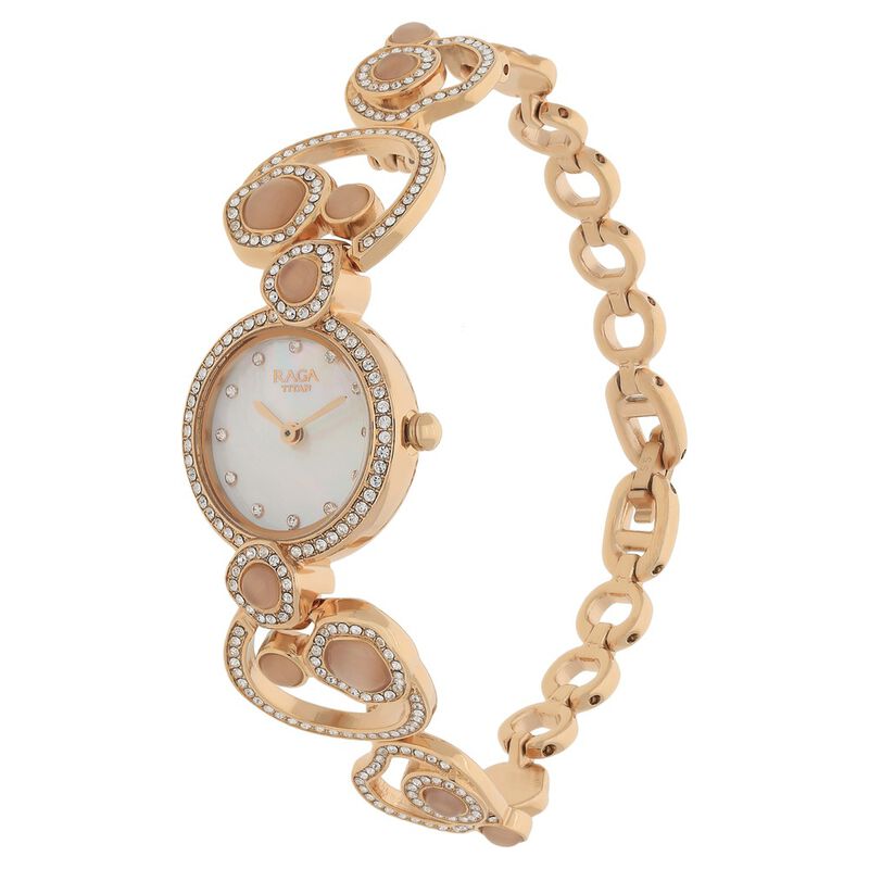 Buy Online Titan Raga Moonlight Mother of Pearl Dial Women Watch With ...
