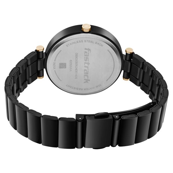 Buy Online Fastrack MetaWe Quartz Analog Black Dial Stainless Steel ...