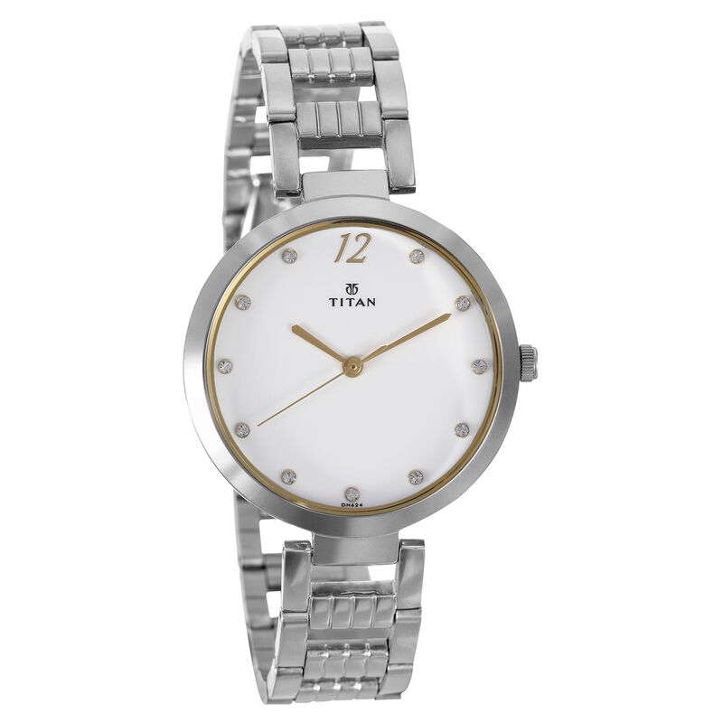 Buy Online Titan Sparkle White Dial Analog Stainless Steel Strap watch ...