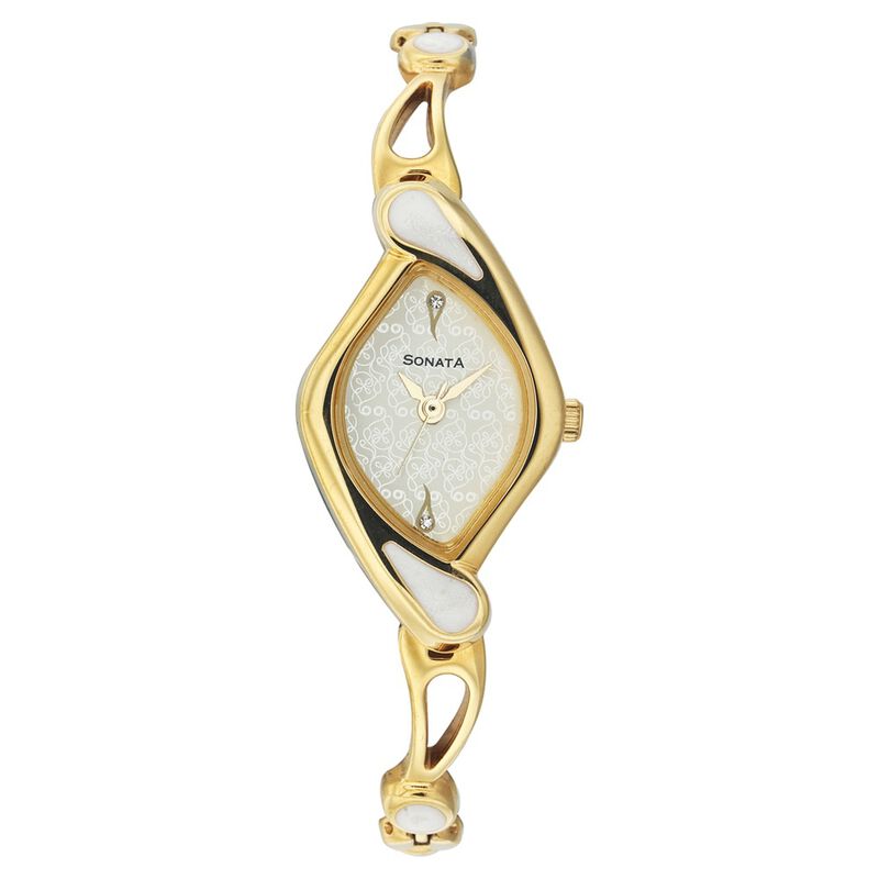 Buy Online Sonata Quartz Analog Champagne Dial Strap Watch for Women ...