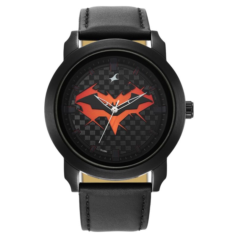 Buy Online Fastrack Batman Quartz Analog Black Dial Leather Strap Watch ...