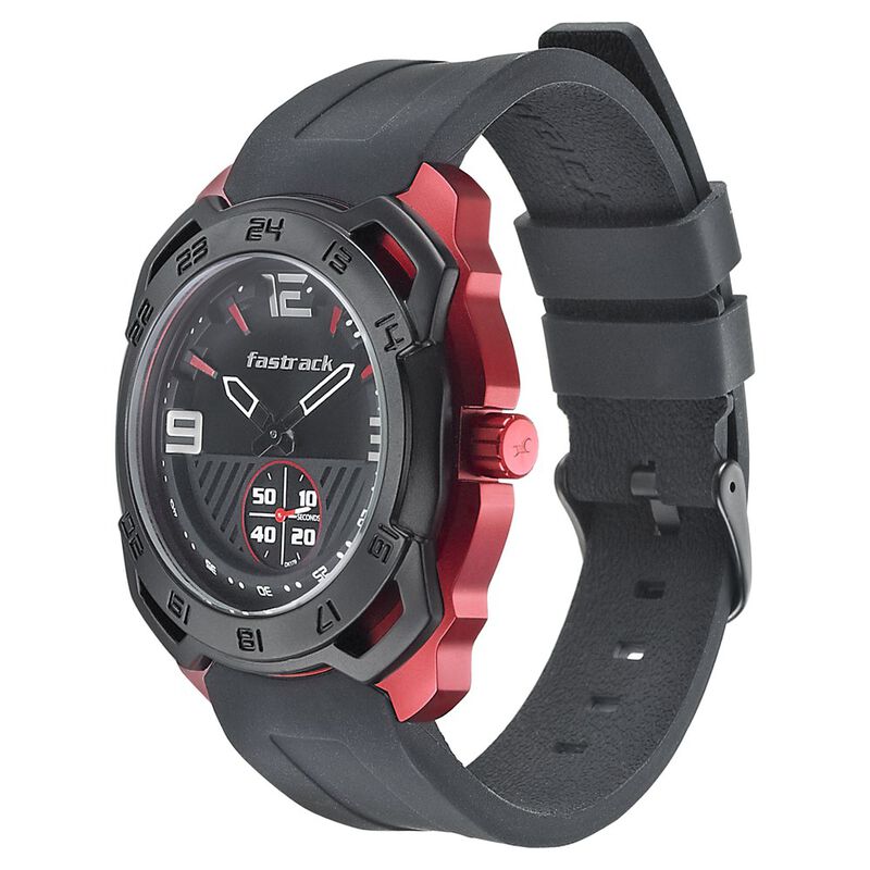 Buy Online Fastrack All Nighters Quartz Analog Grey Dial Silicone Strap ...