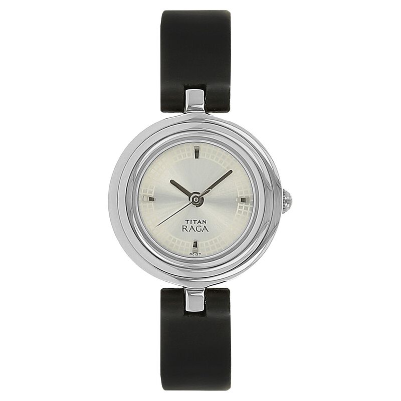 Buy Online Titan Raga Silver Dial Women Watch With Leather Strap ...