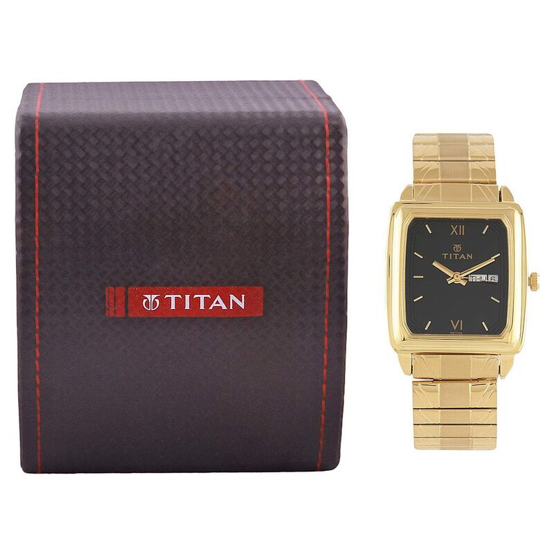 Buy Online Titan Quartz Analog with Day and Date Black Dial Watch for ...