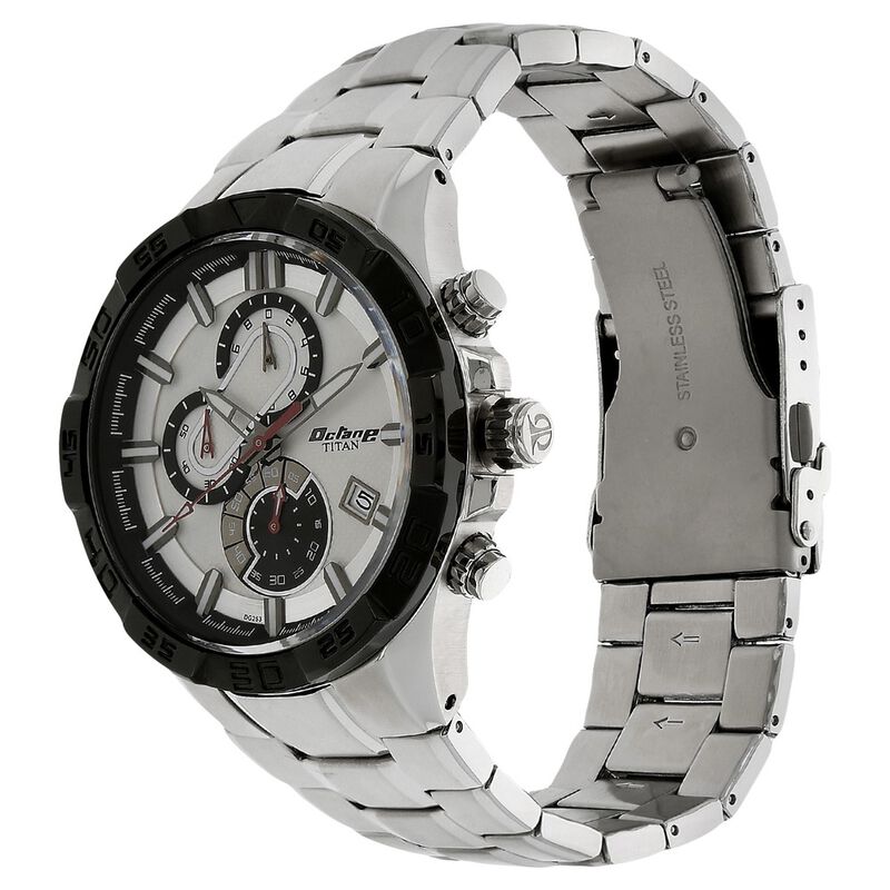 Buy Online Titan Quartz Chronograph White Dial Stainless Steel Strap ...